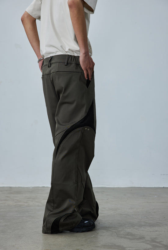Patchwork structure straight casual pants – ULTIMUS