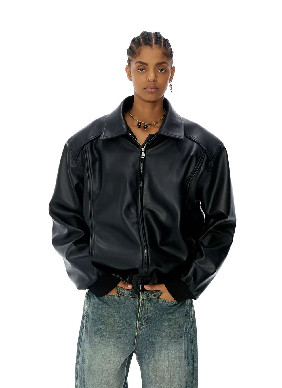 Original Wide Shoulder Leather Jacket – ULTIMUS