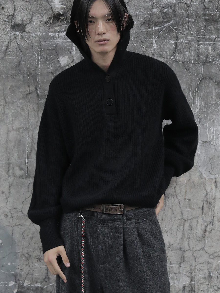 Large lapel button knit – ULTIMUS