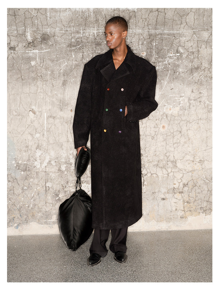 Shoulder pad double-breasted long coat – ULTIMUS