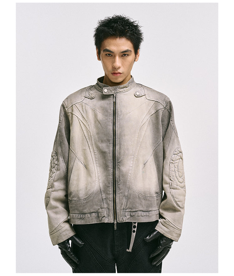 Washed Damaged Denim Jacket – ULTIMUS